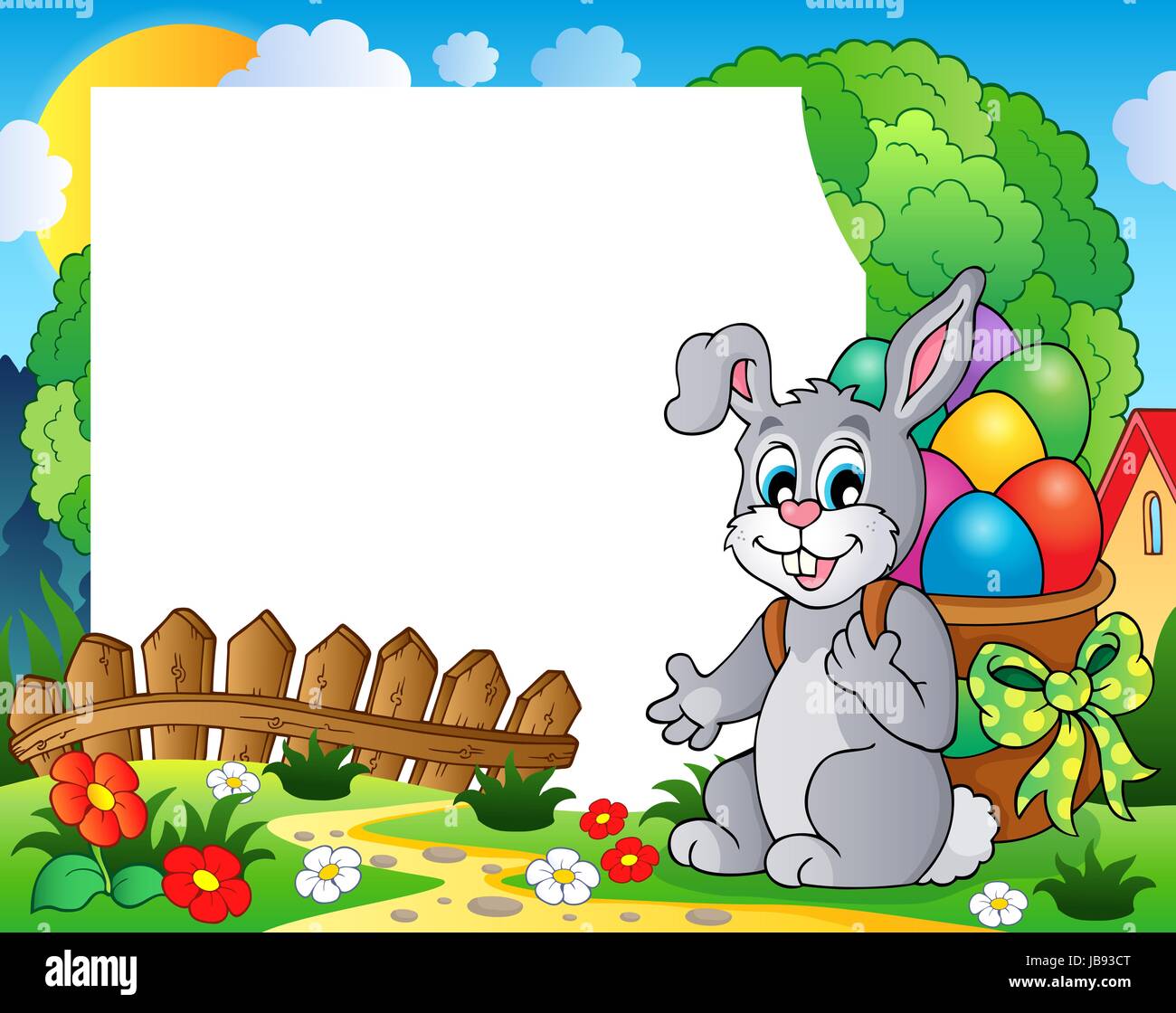 Frame with Easter bunny theme 4 - picture illustration Stock Photo - Alamy