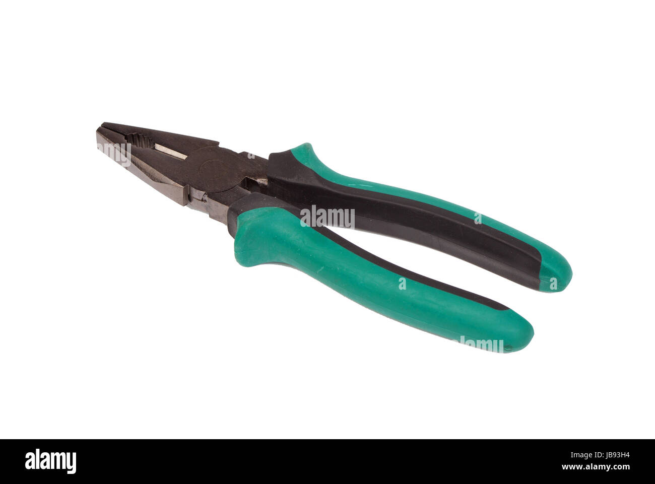 Photo of green pliers isolated on white background Stock Photo - Alamy