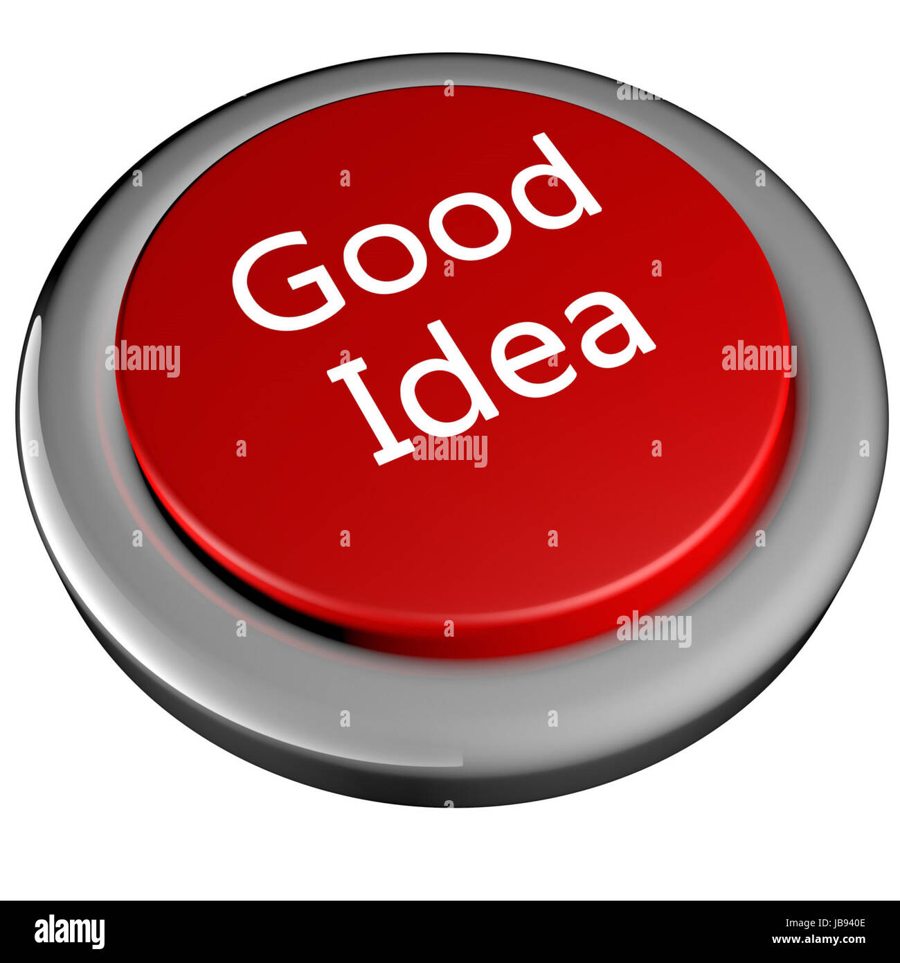 Red button with text "Good idea", 3d render Stock Photo - Alamy