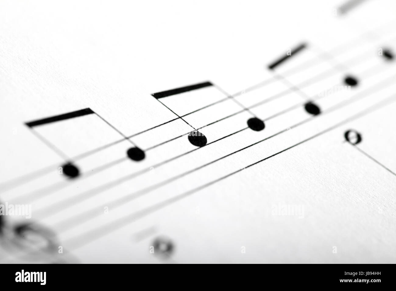 Detail of some musical notes on a music sheet Stock Photo - Alamy
