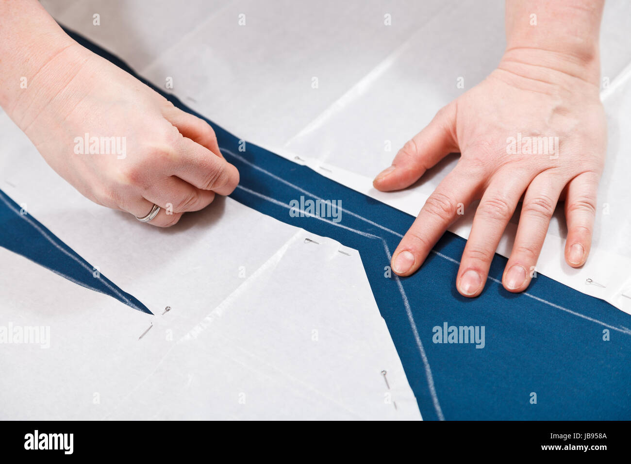 drawing of pattern cutting for sewing clothes Stock Photo - Alamy