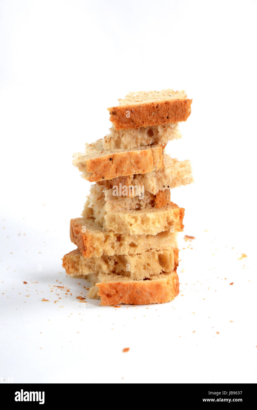 bread slices on white background,picture of Stock Photo - Alamy