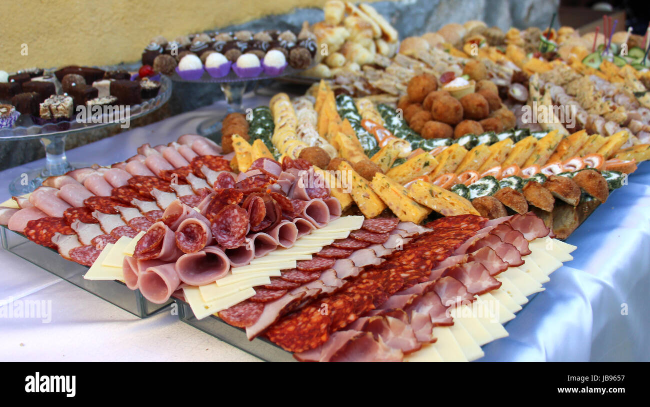 catering banquet table, Buffet with snacks at the outdoor event image ...