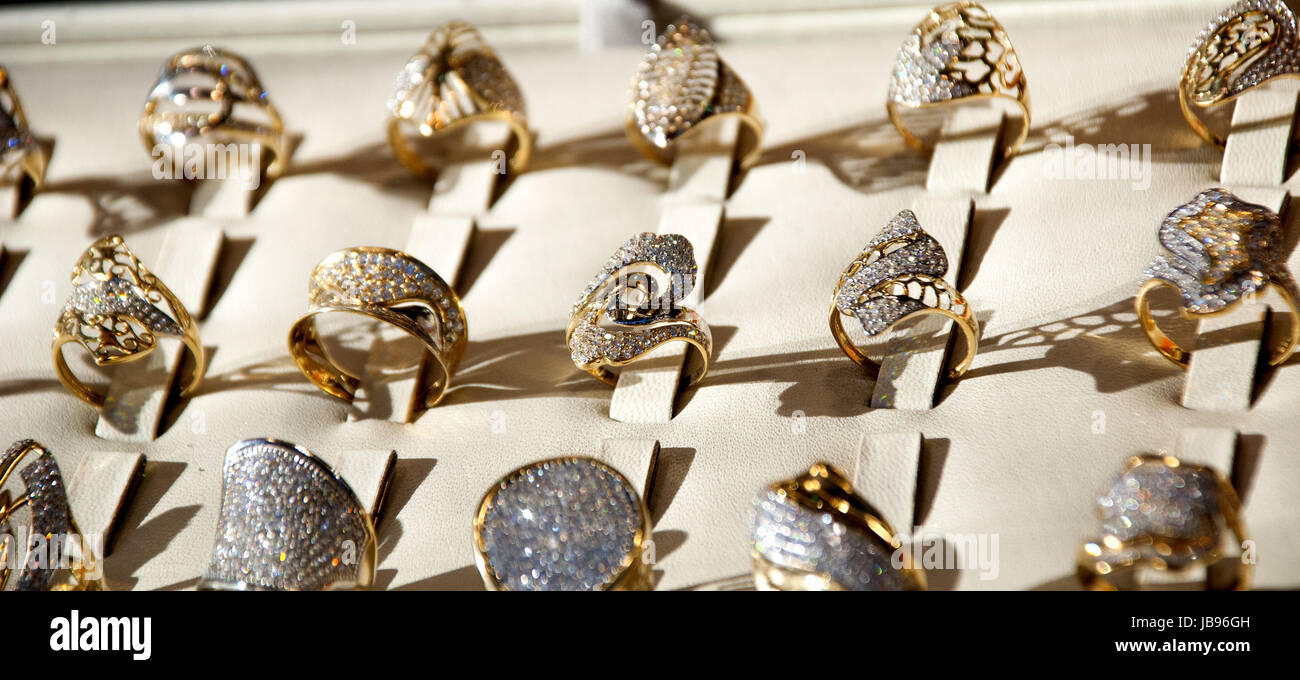 image of a Window display of jewelry shop, macedonian old turkish ...