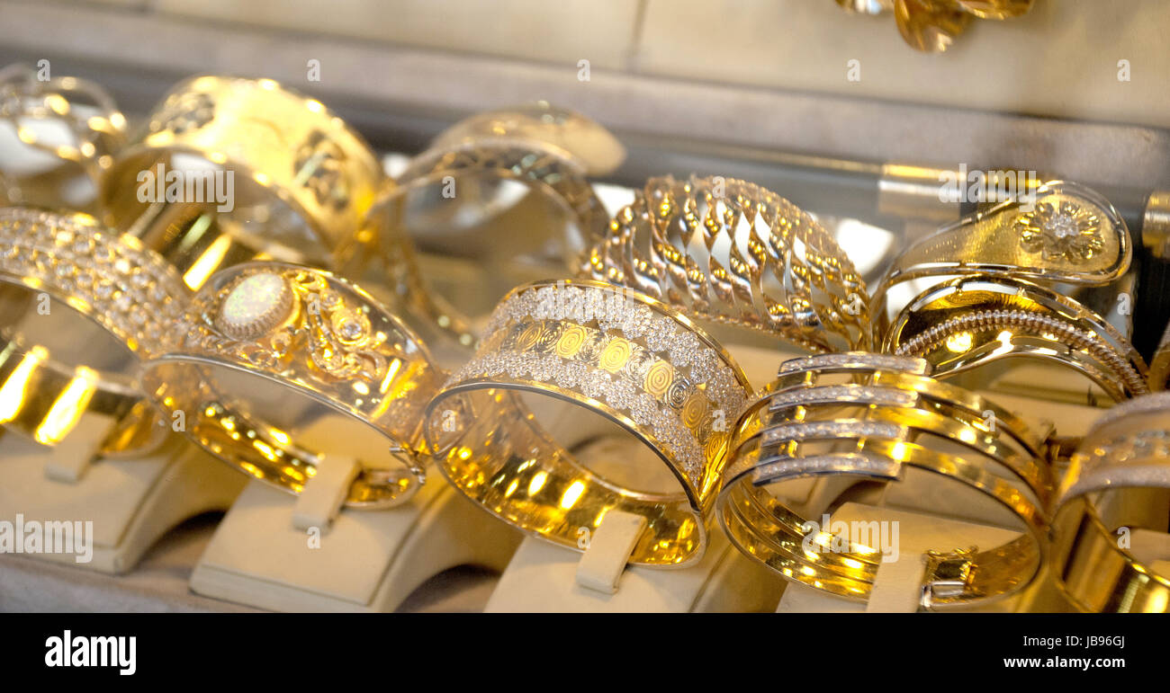 image of a Window display of jewelry shop, macedonian old turkish ...