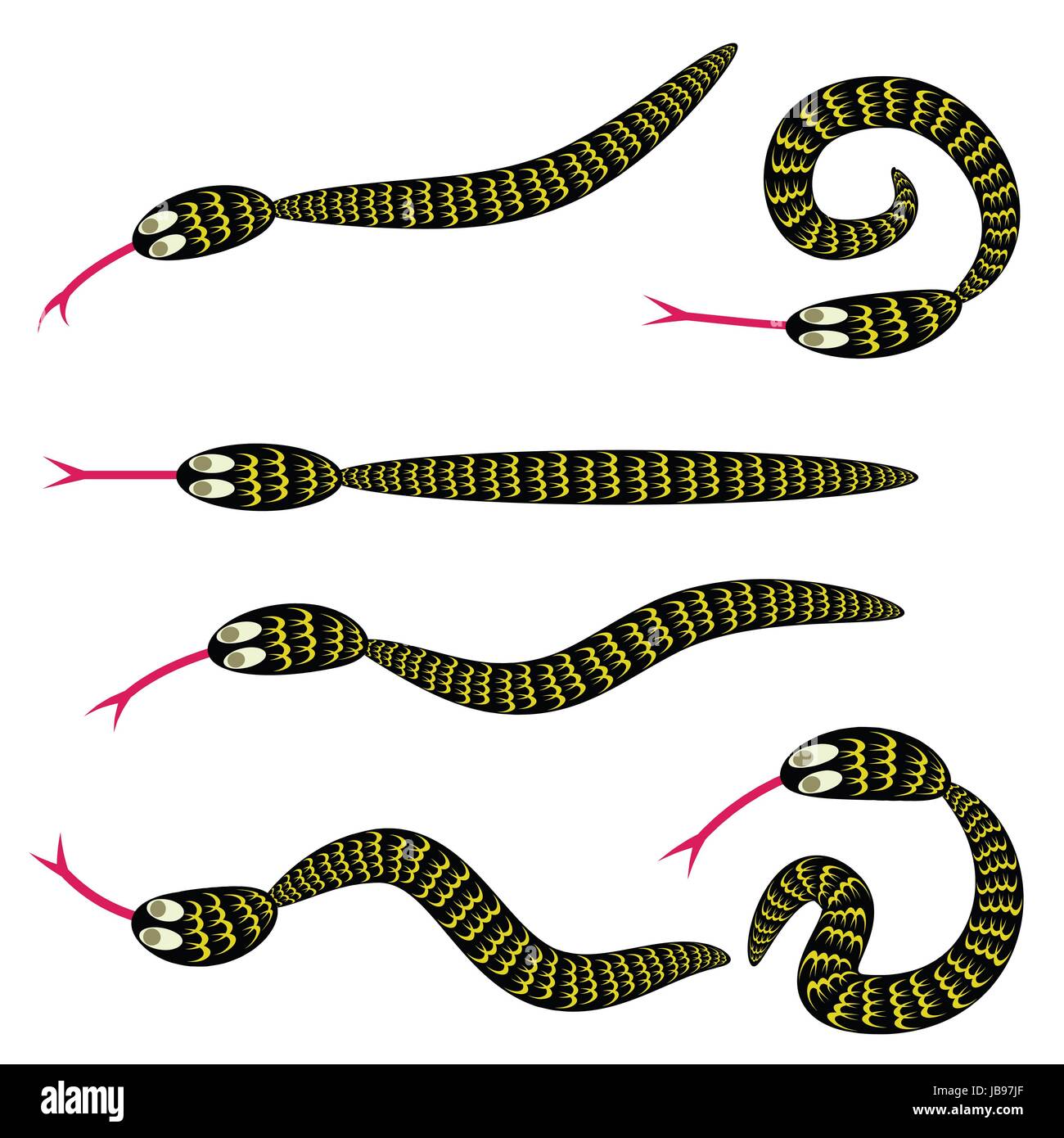 colorful illustration with set of snakes for your design Stock Photo ...