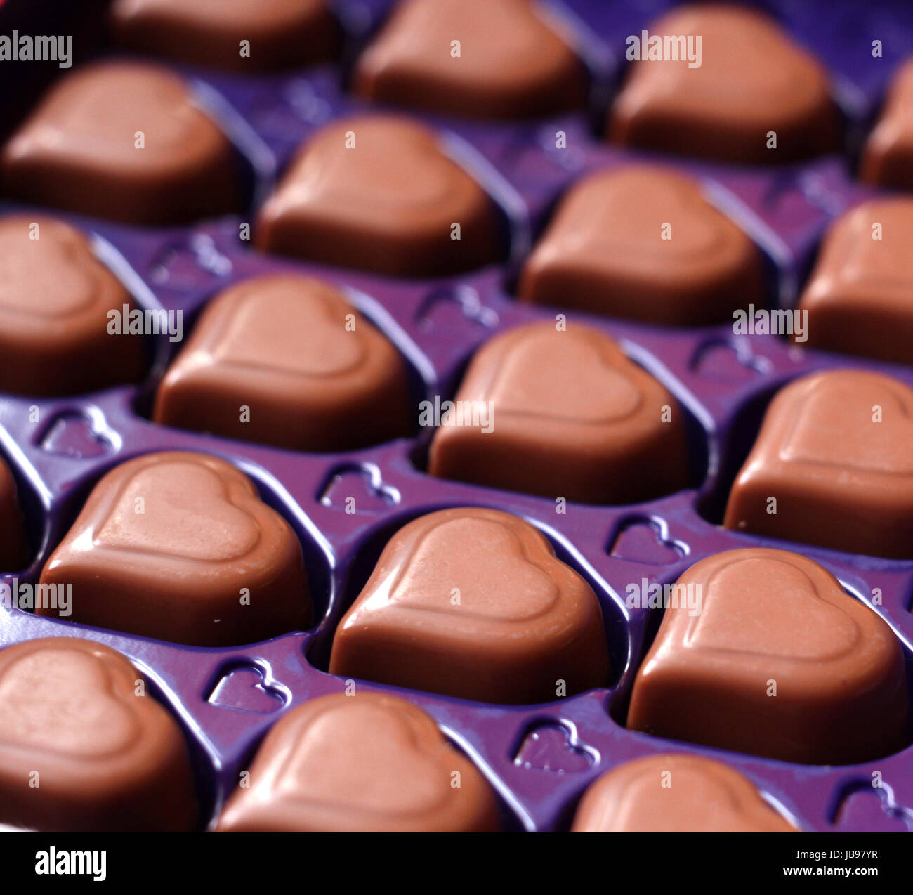 Chocolate hearts blue packaging.love concept,image of a Stock Photo - Alamy