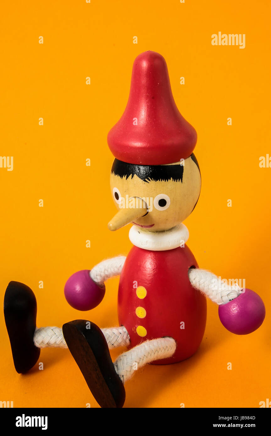 Vintage wooden pinocchio string puppet hi-res stock photography and ...