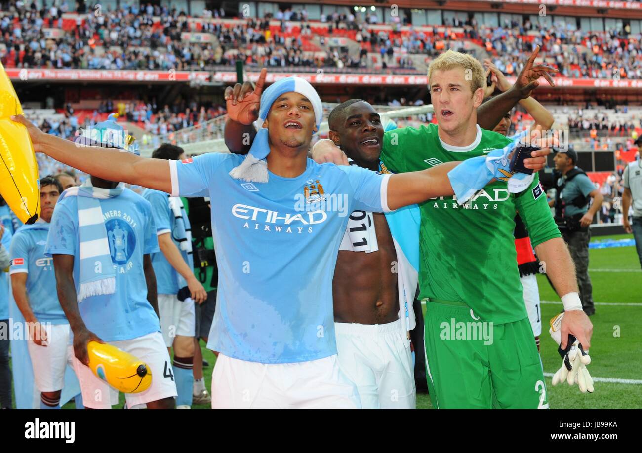 VINCENT KOMPANY MICAH RICHARD MANCHESTER CITY FC WEMBLEY STADIUM LONDON ...