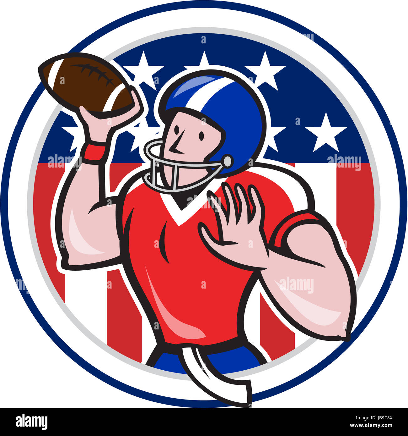 Illustration of an american football gridiron quarterback player ...