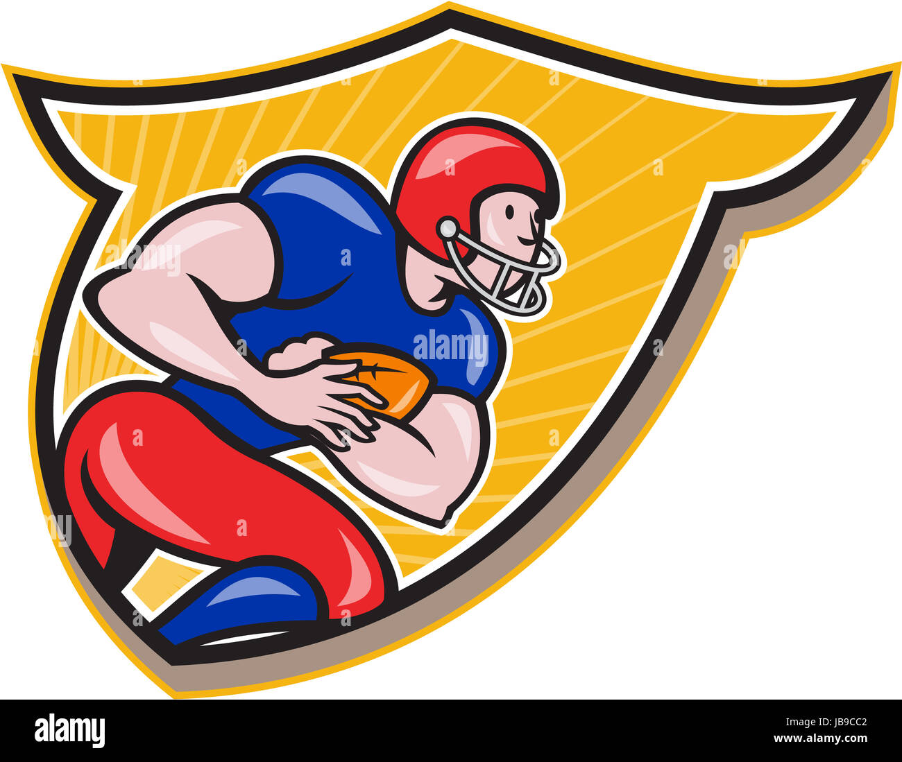 Illustration of an american football gridiron running back player ...