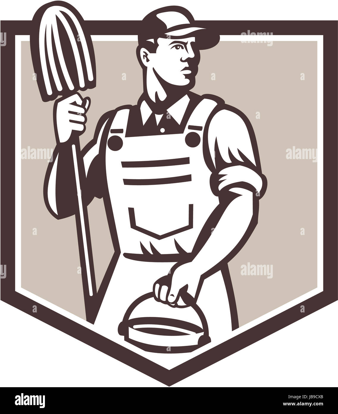 Male cleaner retro hi-res stock photography and images - Alamy