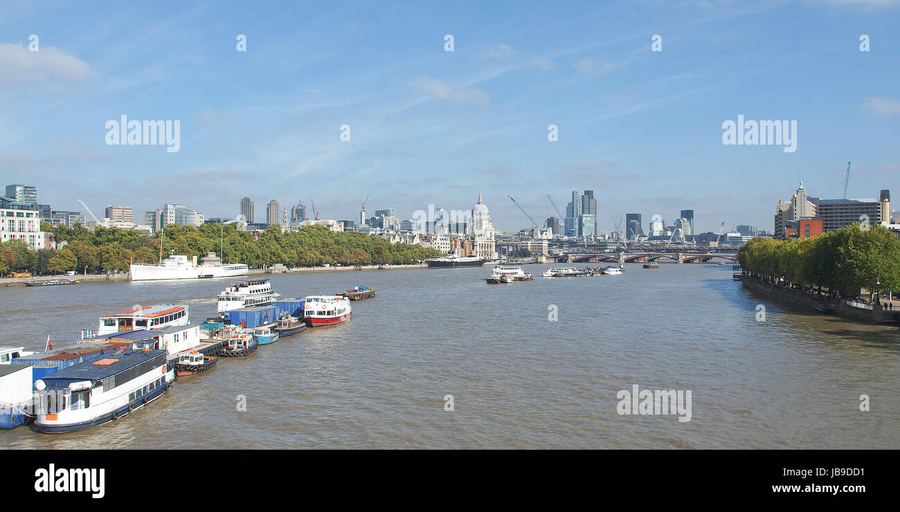 Panoramic view of River Thames London UK Stock Photo - Alamy