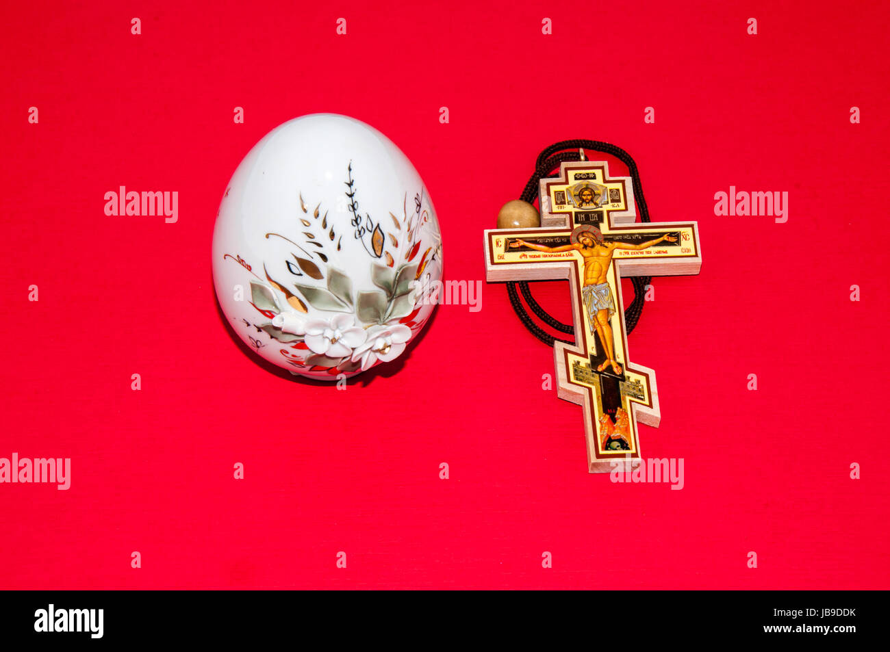 Easter egg and cross for the feast of the radiant resurrection of ...