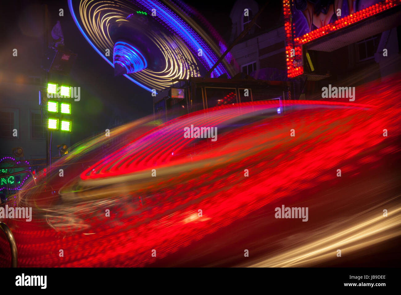Fairground rides at Banbury's Michaelmas Fair held every September in ...