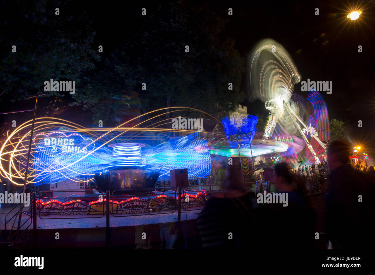 Fairground rides at Banbury's Michaelmas Fair held every September in ...
