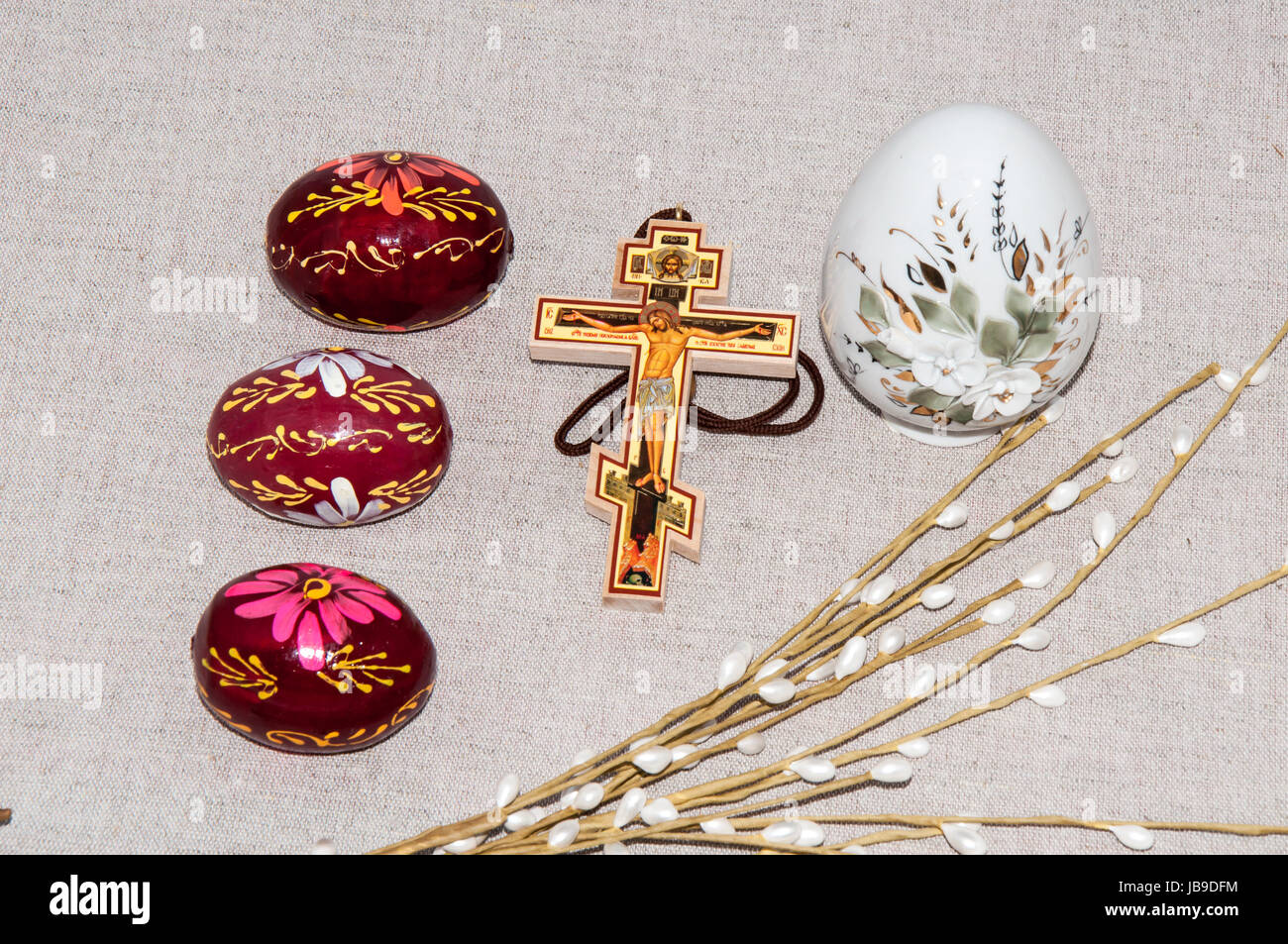 Easter egg and cross for the feast of the radiant resurrection of ...