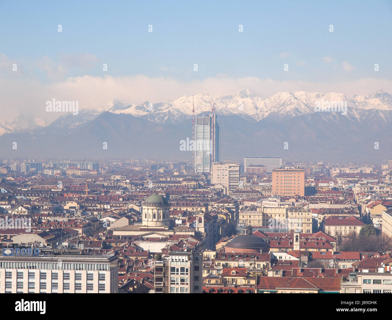 Turin skyline panorama seen from the hills surrounding the city Stock ...