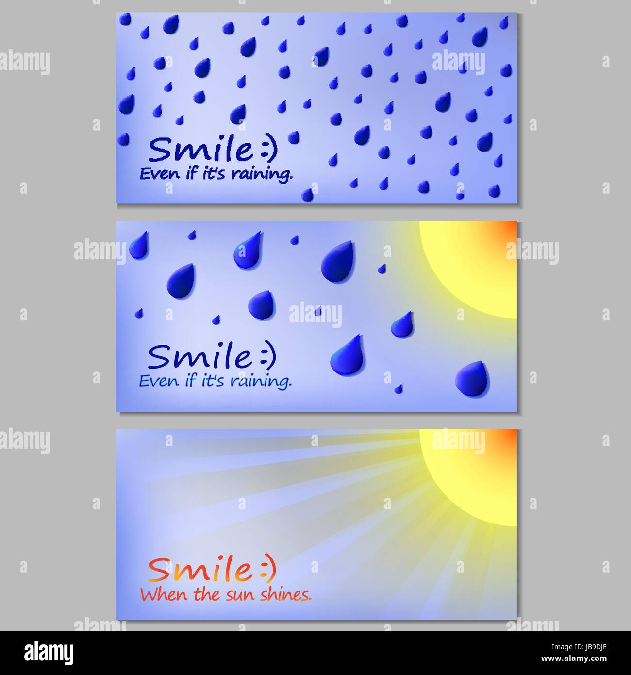 Vector illustration postcard motivation weather rain and sun Stock ...