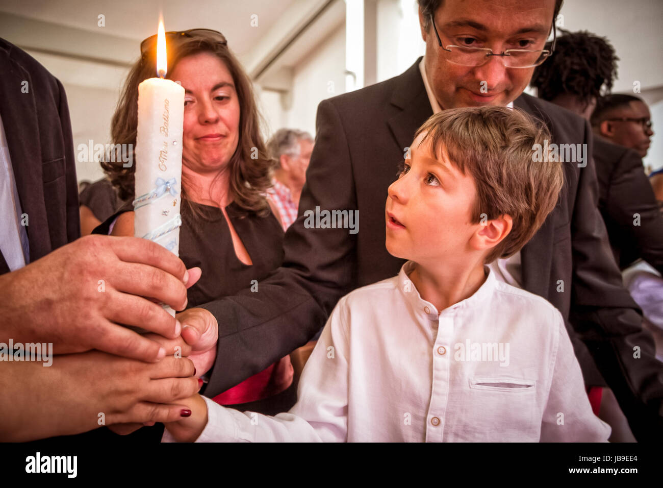 Baptism ceremony godparents hi-res stock photography and images - Alamy