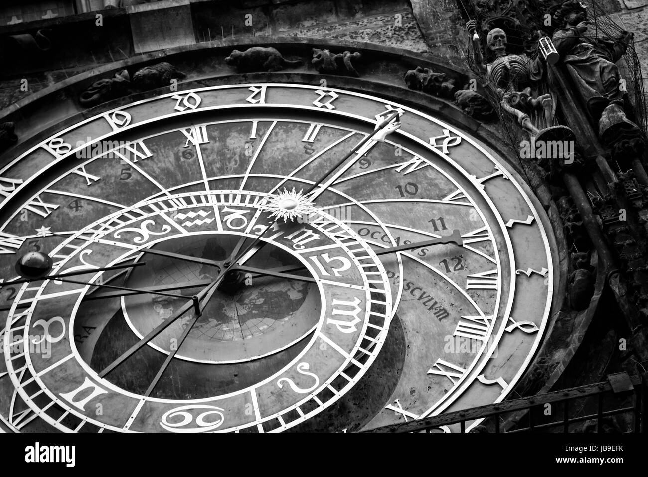 Architecture detail old clock Black and White Stock Photos & Images - Alamy