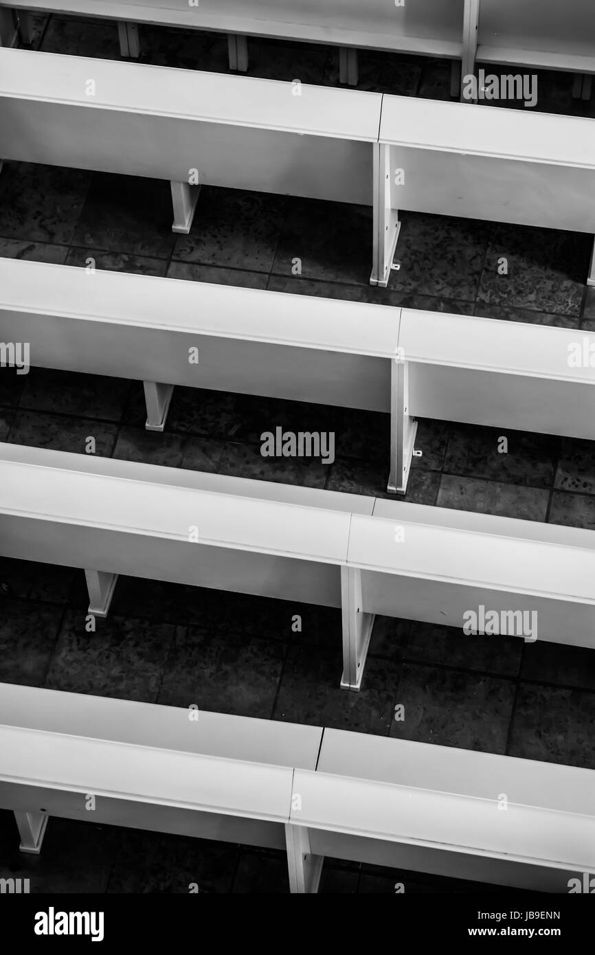 Empty benches in church, black and white Stock Photo - Alamy