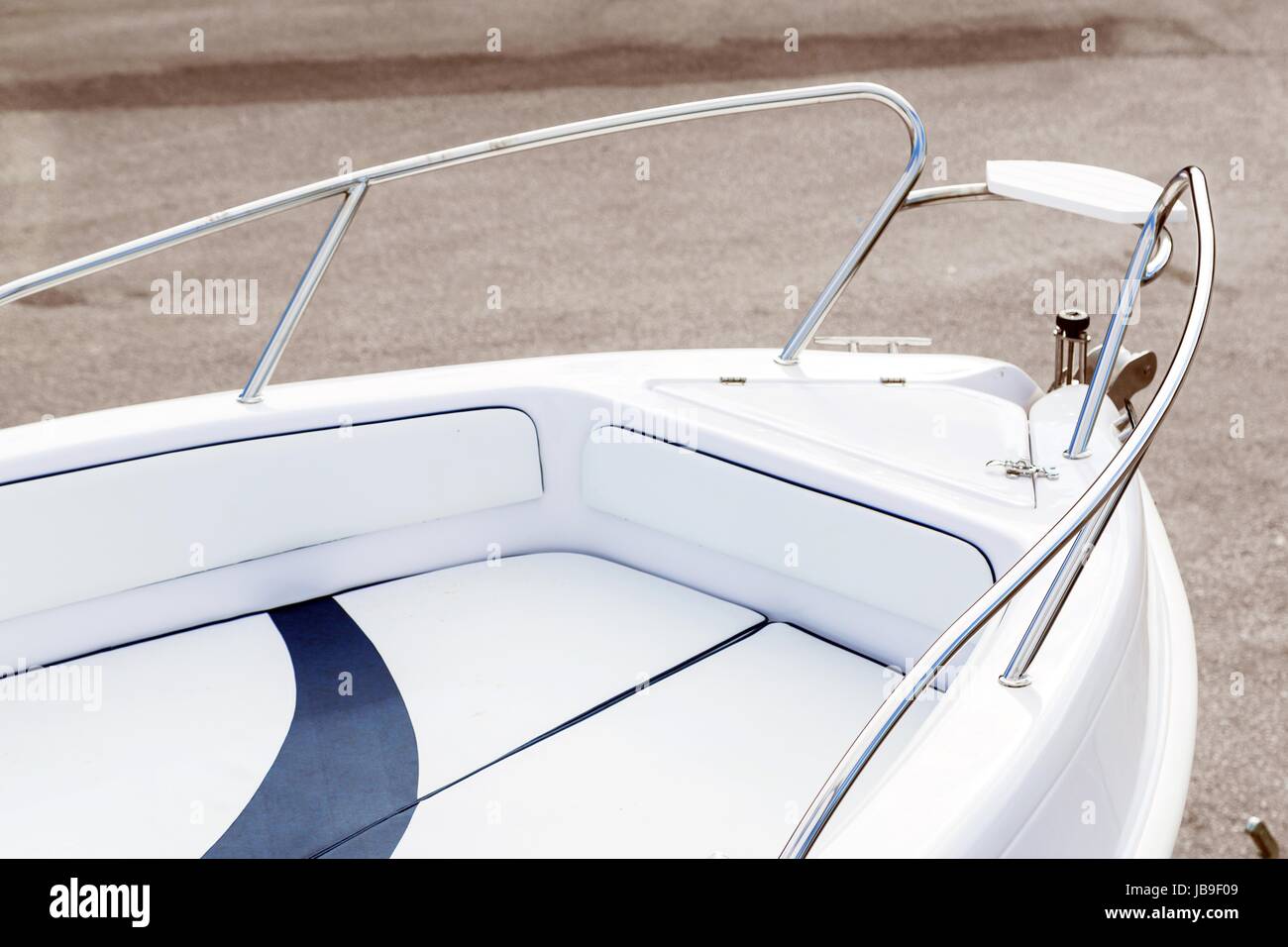 Motor boat stern close up Stock Photo - Alamy