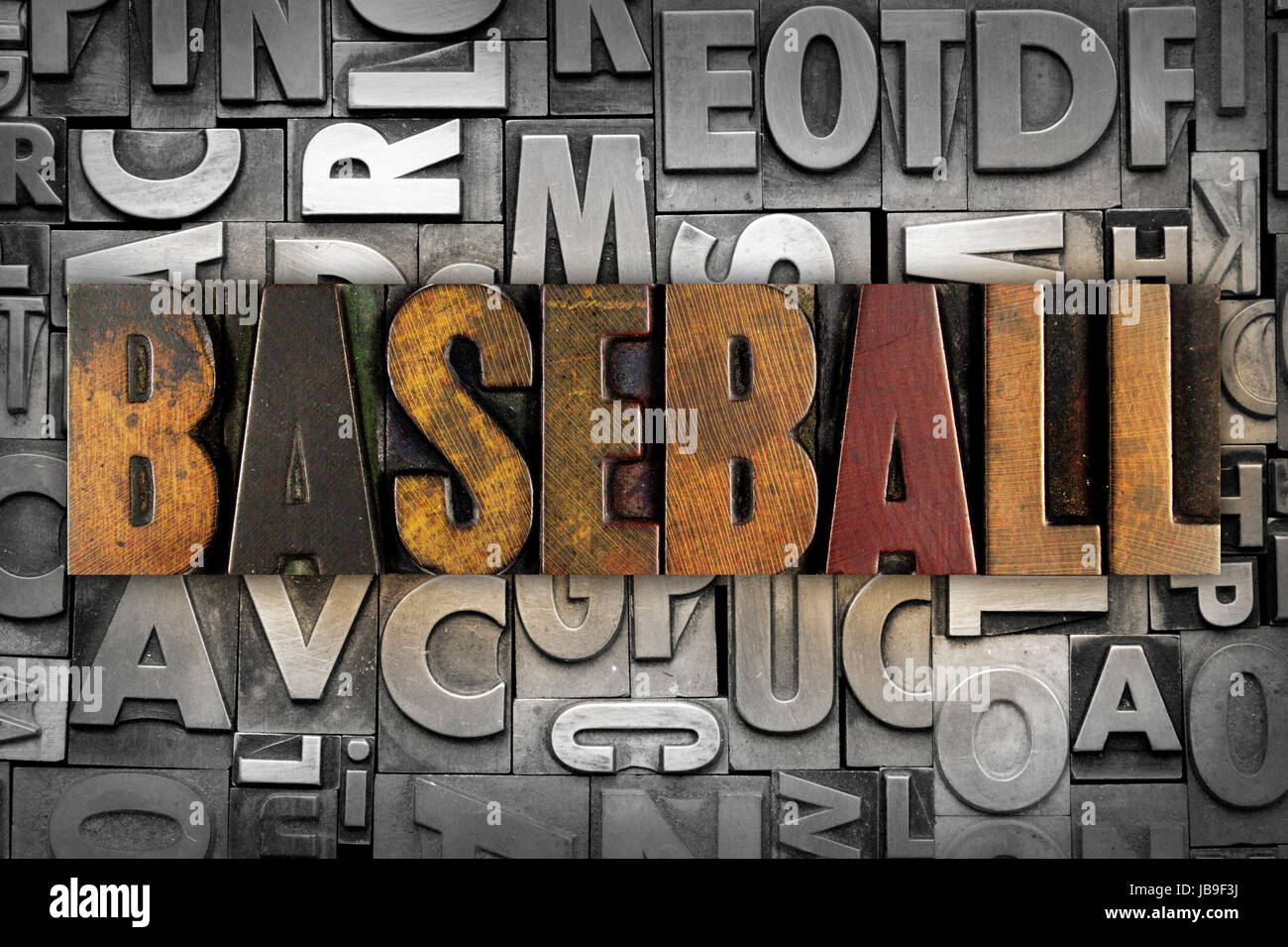 Baseball word retro hi-res stock photography and images - Alamy