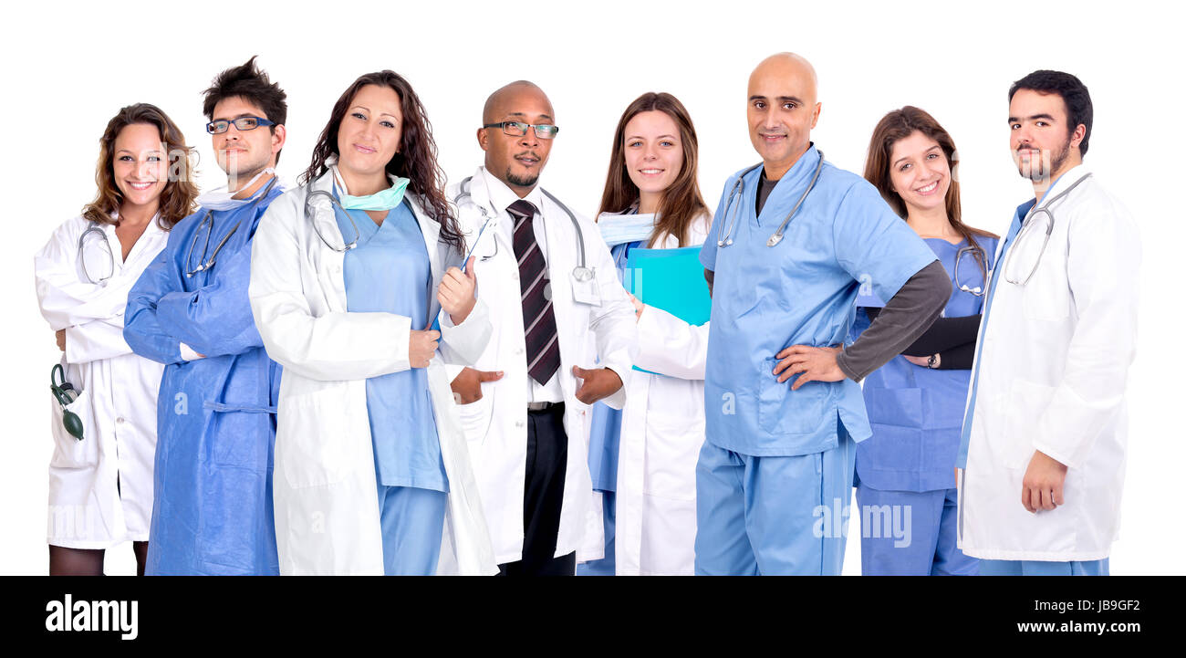 Group of doctors isolated in white Stock Photo - Alamy