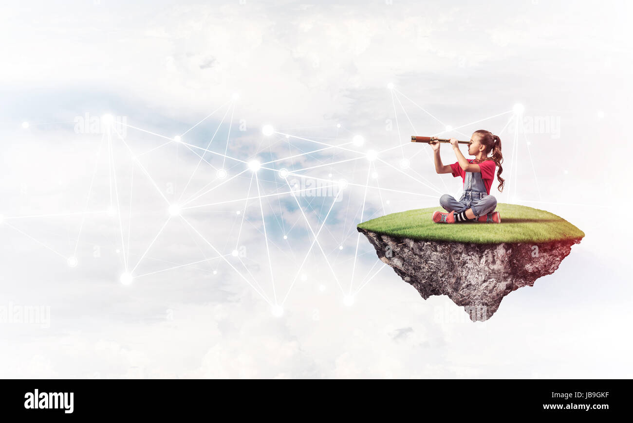 Idea of children Internet communication or online playing and pa Stock ...