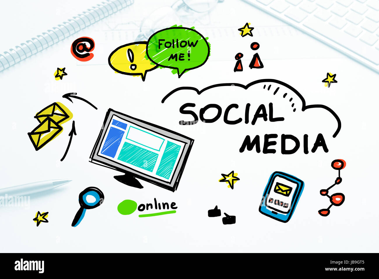 Network media background Stock Photo - Alamy