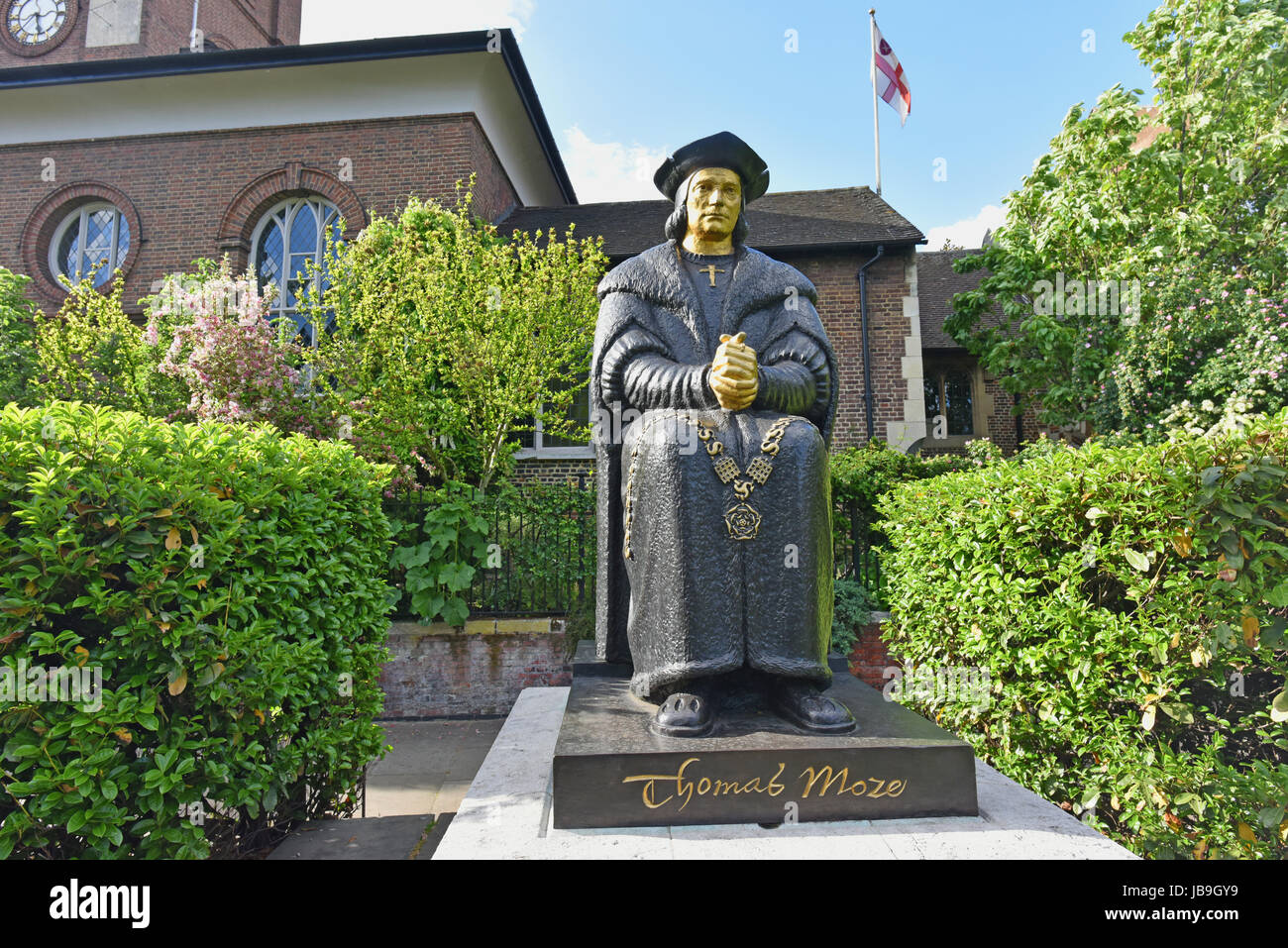 Chelsea Embankment London U.K. - May 13, 2017 - Thomas More Statue on ...