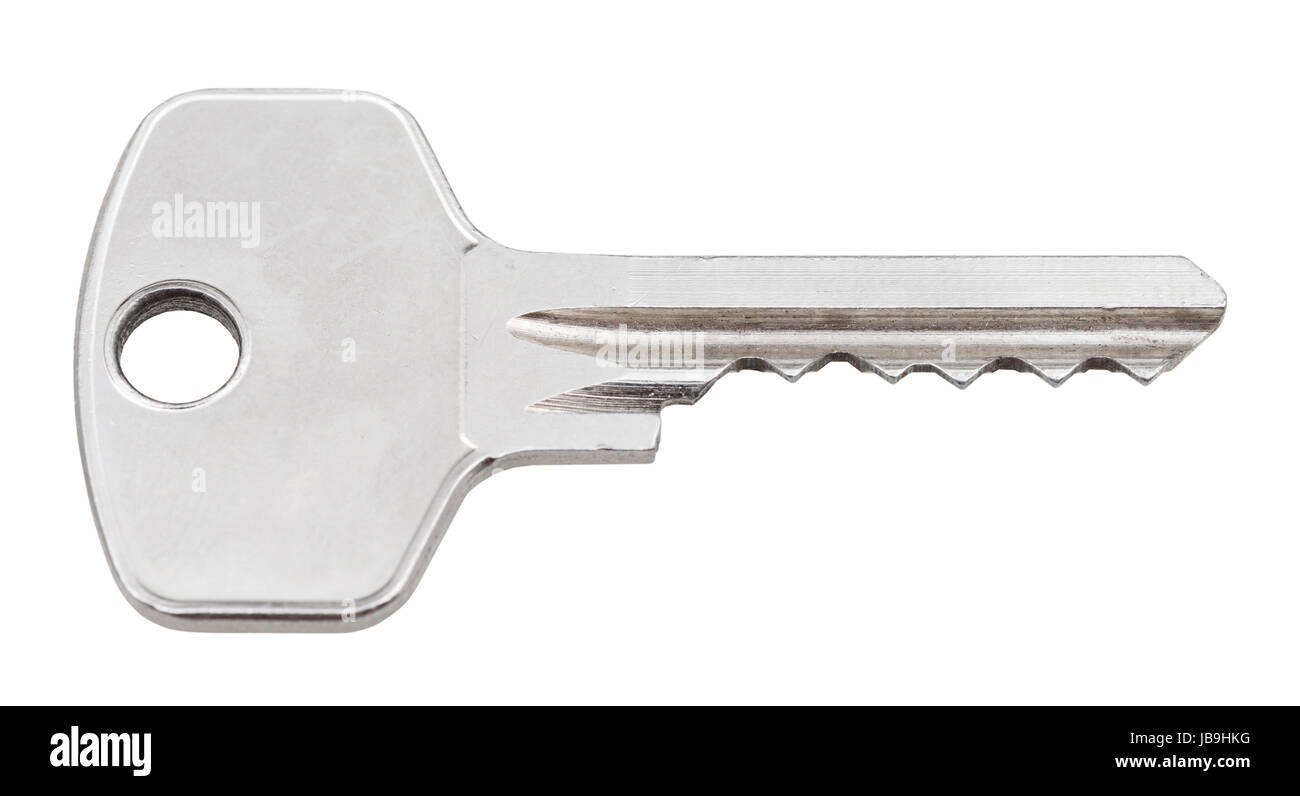 steel door key for wafer tumbler lock isolated on white background ...