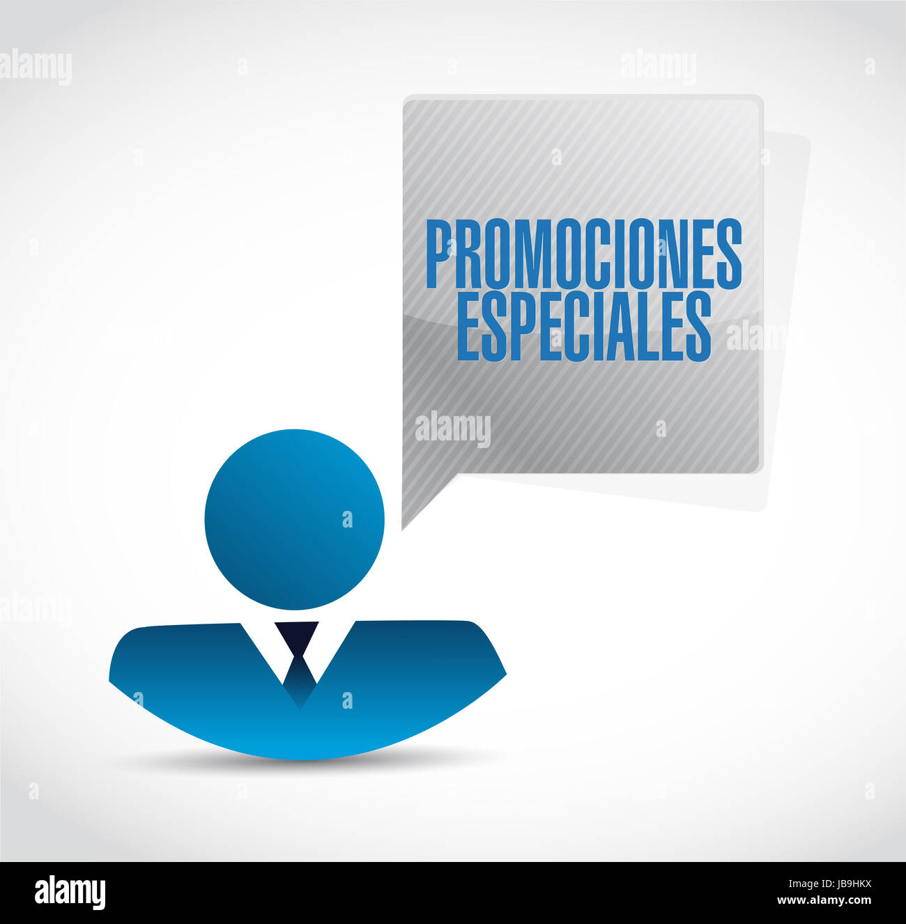 special promotions in Spanish businessman sign concept illustration ...