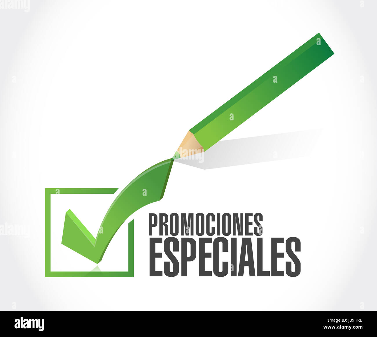 special promotions in Spanish check mark sign concept illustration ...