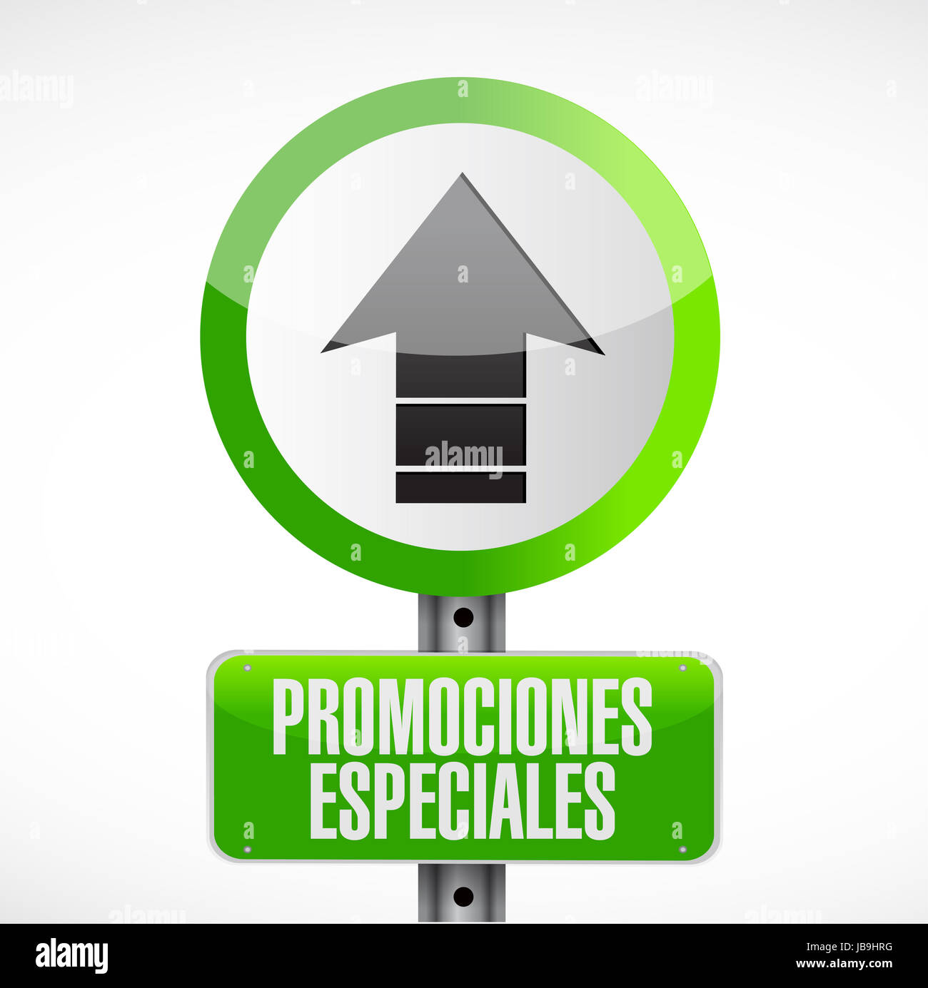 special promotions in Spanish road sign concept illustration design ...