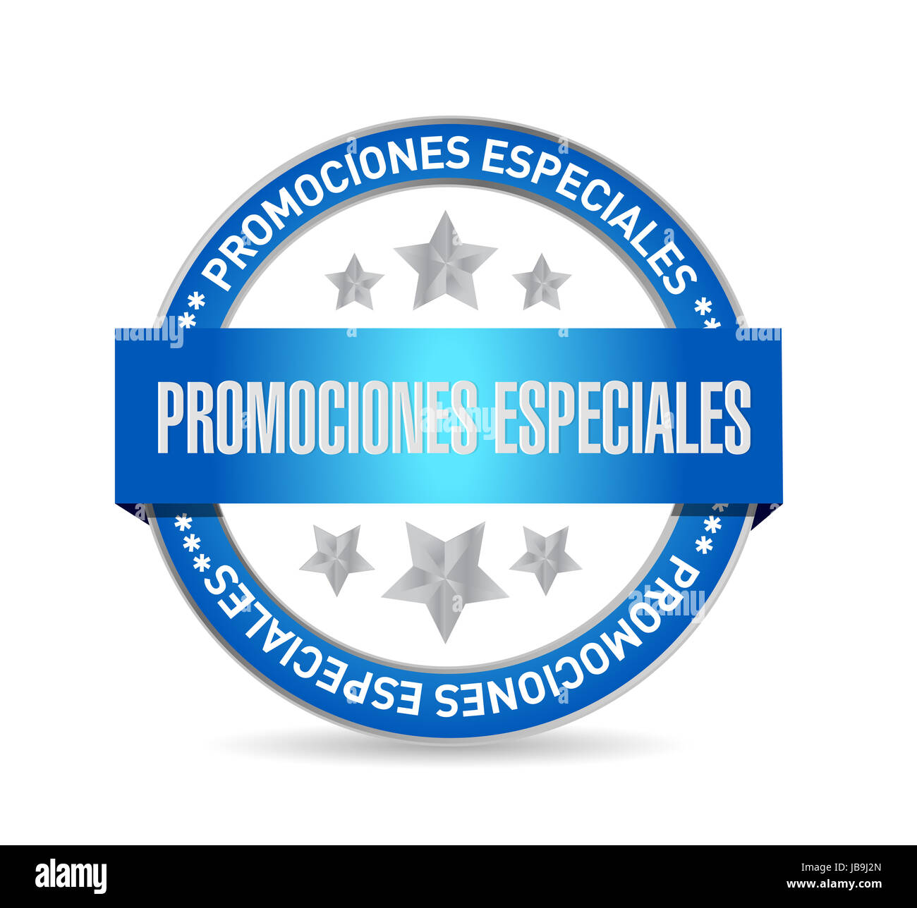 special promotions in Spanish seal sign concept illustration design ...