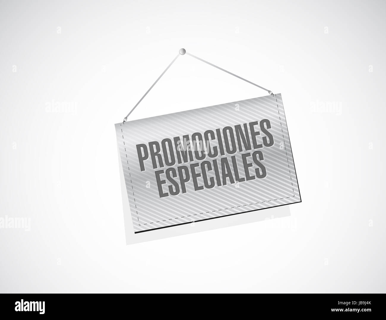special promotions in Spanish hanging sign concept illustration design ...