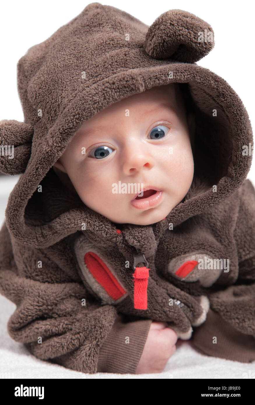 Portrait of 2 months baby boy doing tummy time at home Stock Photo - Alamy