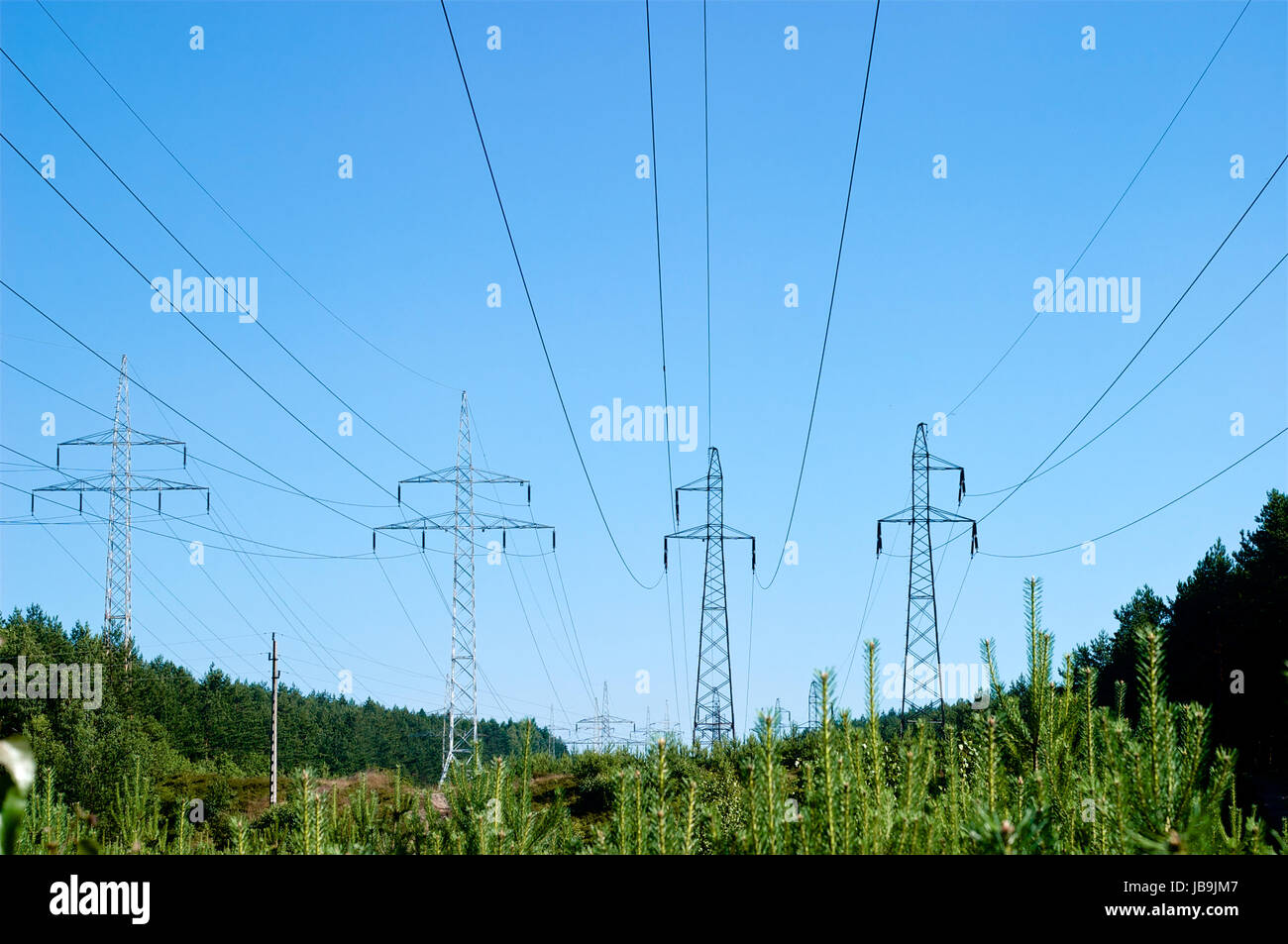 Pylon and transmission power line Stock Photo - Alamy