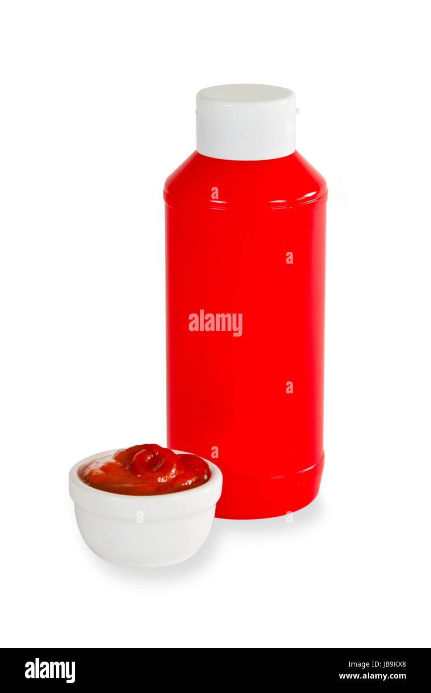 Ketchup in plastic bottle isolated on white background Stock Photo - Alamy