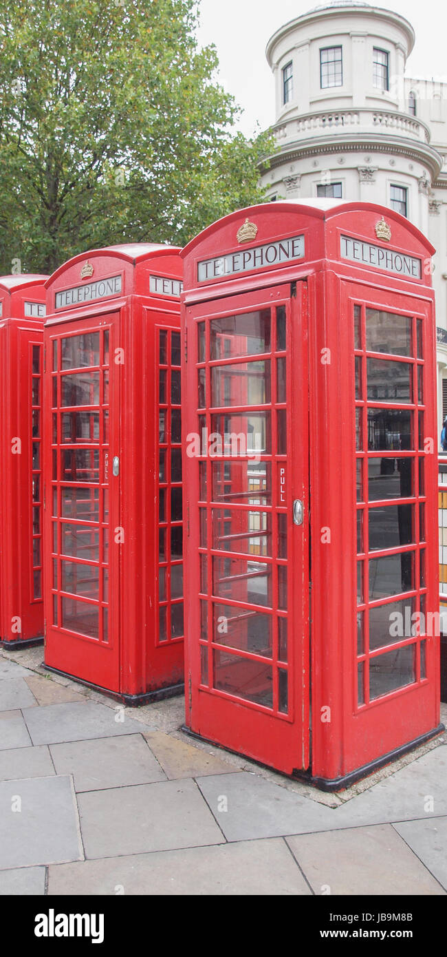 Traditional red telephone box in London UK Stock Photo - Alamy