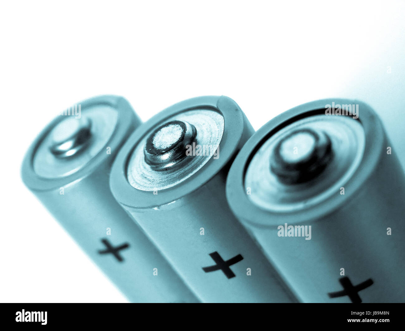 Green battery cells over a white background - cool cyanotype Stock ...