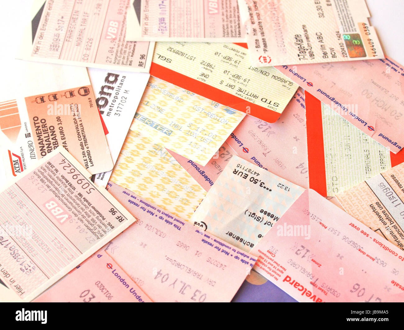 LONDON, UK - FEBRUARY 6, 2014: Set of vintage concert tickets of many ...