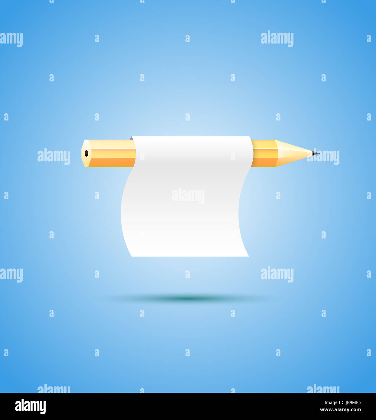 Pencil with a banner Stock Photo - Alamy