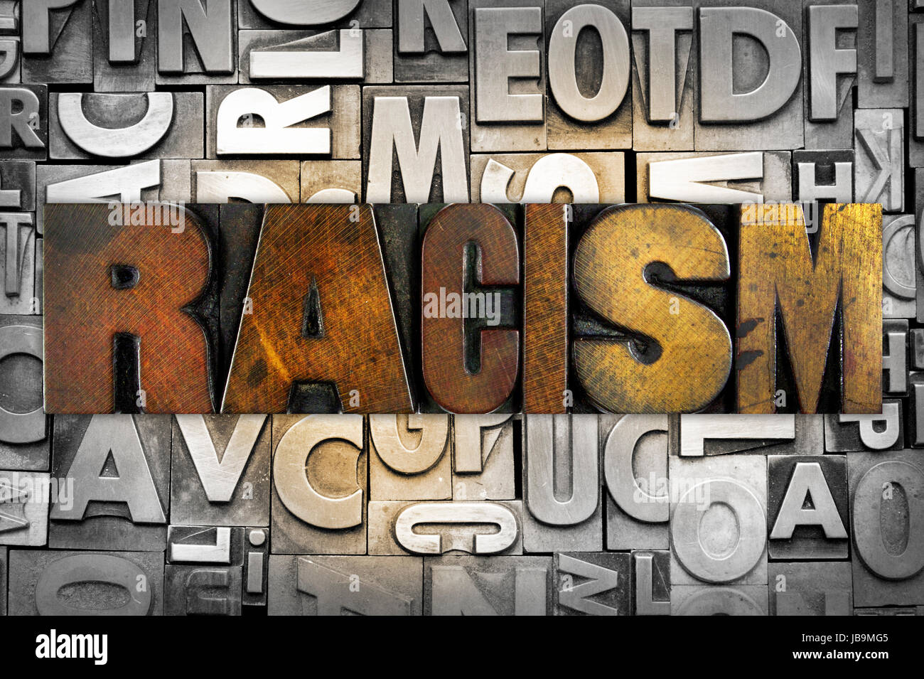 The word RACISM written in vintage letterpress type Stock Photo - Alamy
