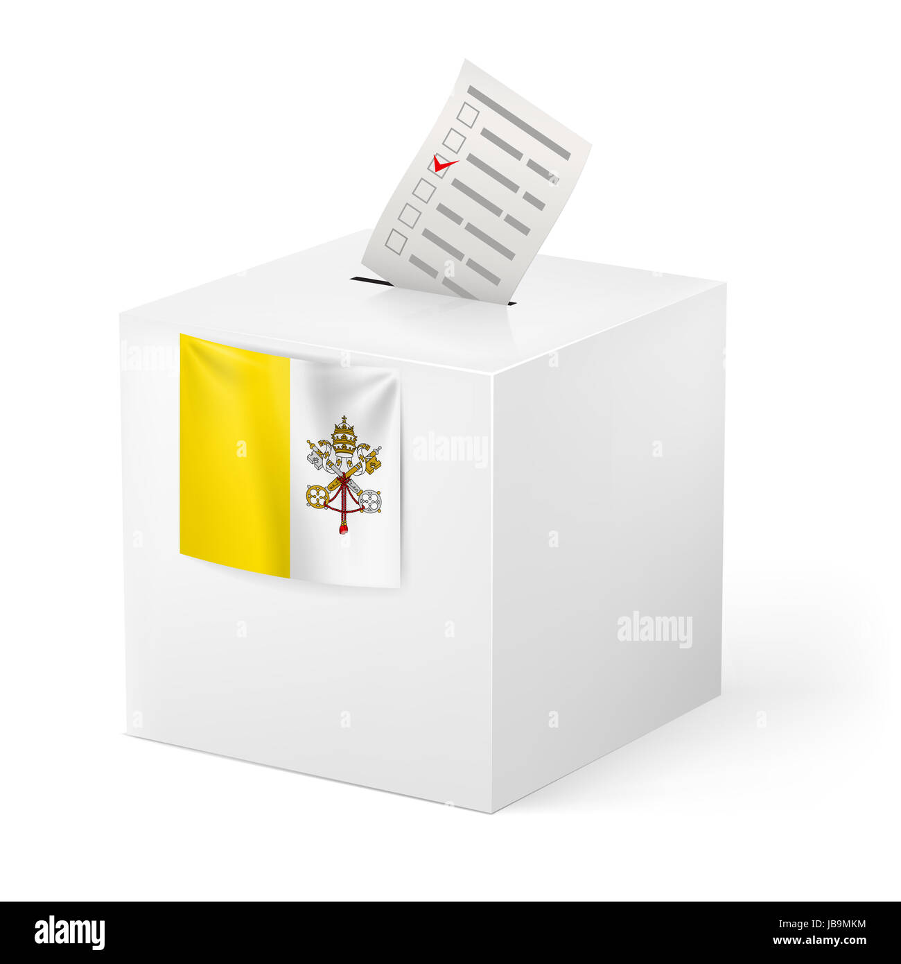 Election in Vatican City: ballot box with voting paper isolated on ...