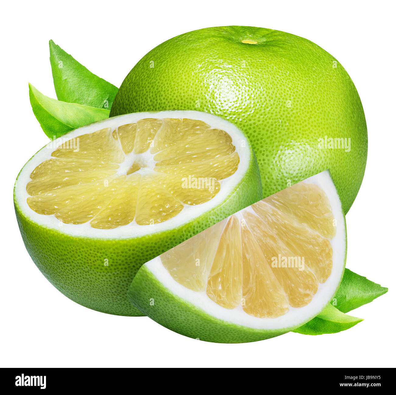 Sweetie, green grapefruit isolated on white background with clipping ...
