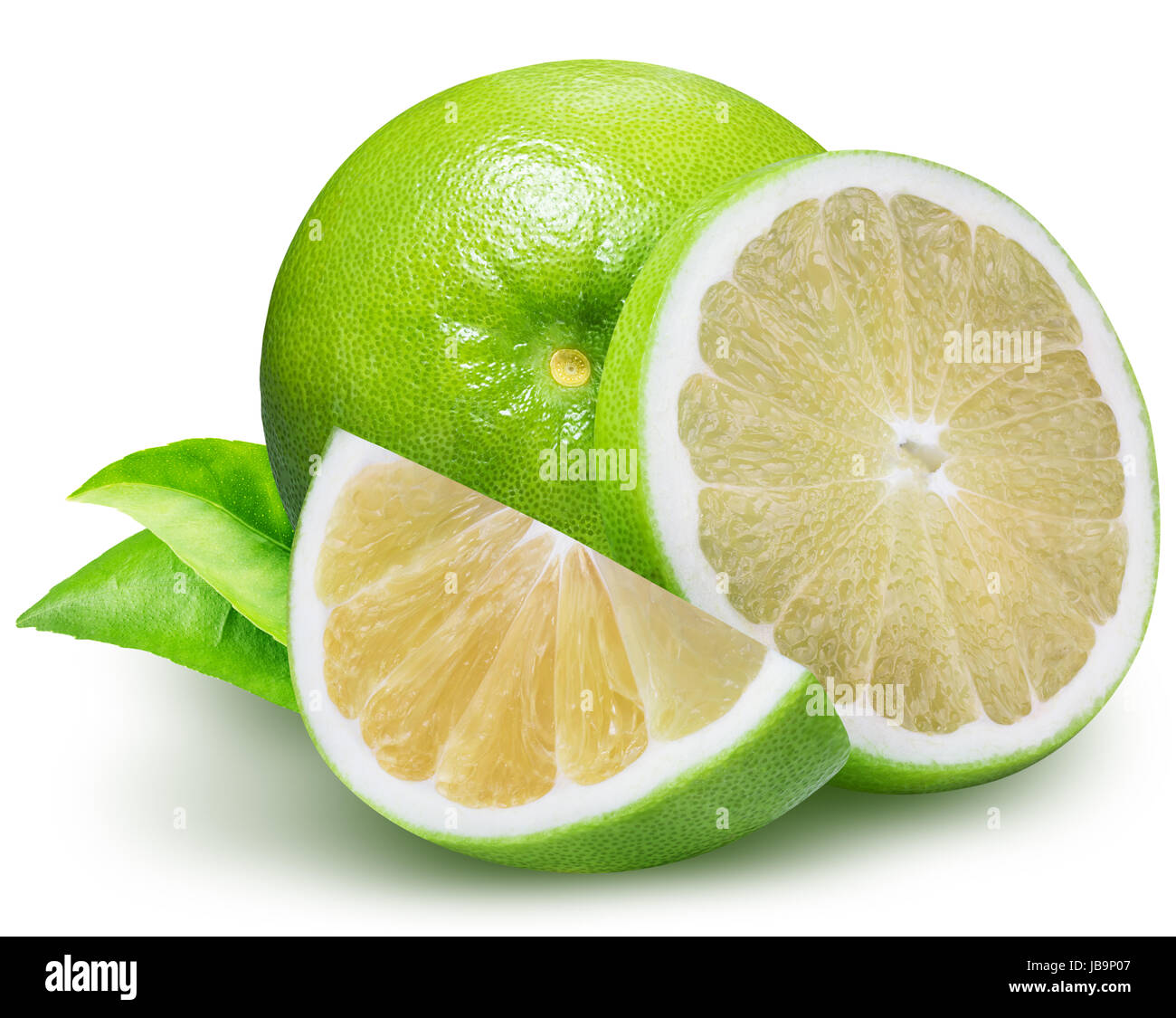 Sweetie, green grapefruit isolated on white background with clipping ...