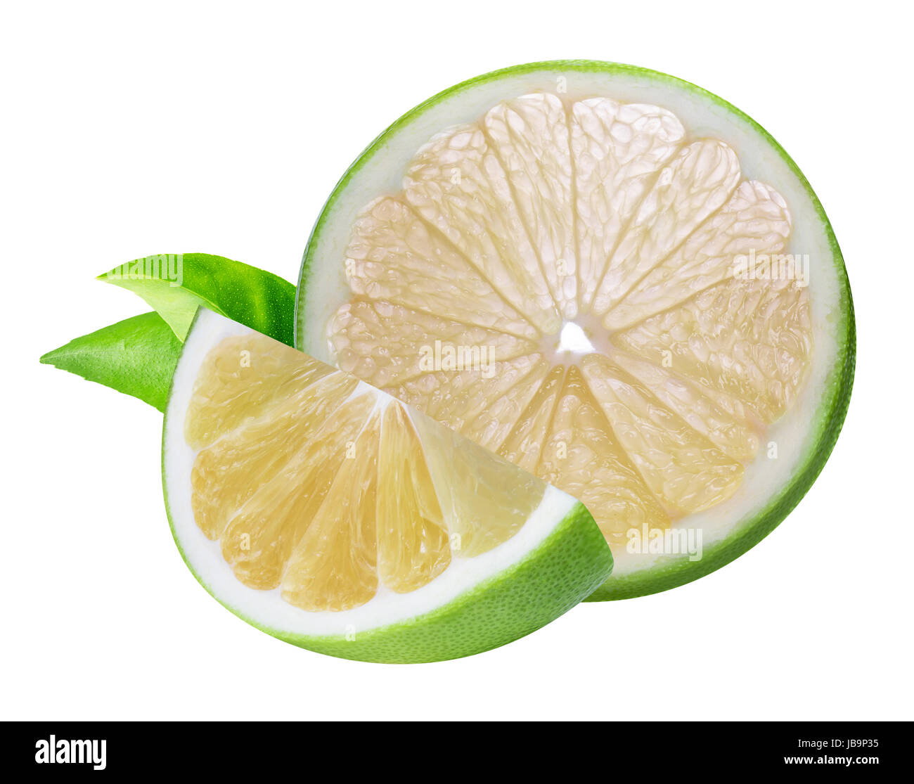 Sweetie, green grapefruit isolated on white background with clipping ...